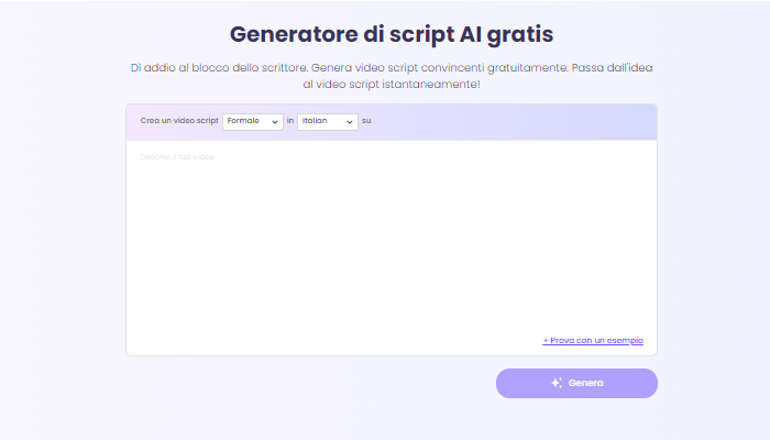 Generatore di script AI gratis - Crea script di qualità ora!